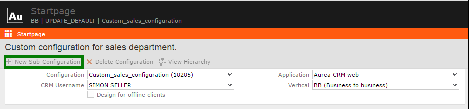 Creating a New Configuration